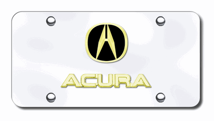 Acura Gold Logo and Name License Plate - Vanity Tag - Special Edition ...