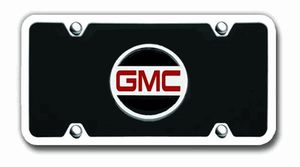 GMC Logo Black License Plate - Vanity Tag - With Chrome Frame - GMC ...