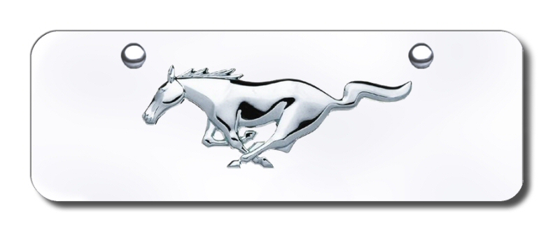 Mustang Half-Size License Plates (Vanity Logo Tags) - Chrome Pony ...