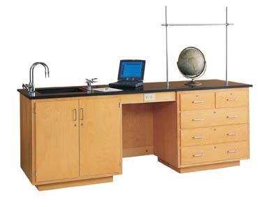 DIVERSIFIED WOODCRAFTS Instructor's Lab-Science Demo Bench-epoxy resin top