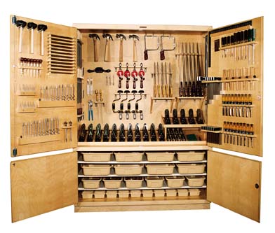 DIVERSIFIED WOODCRAFTS Woodworking Tool Storage Cabinet with Tools