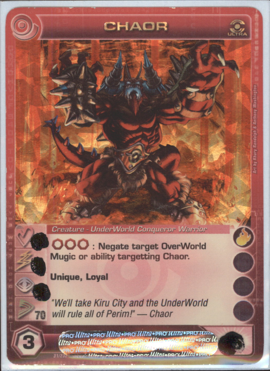 CHAOR Chaotic UR Foil Card & Code MAX SPEED STAT OF 70 Dawn of Perim