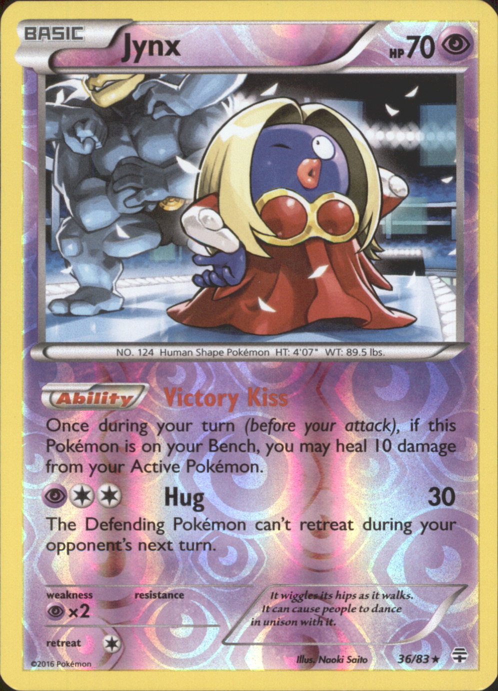 JYNX Pokemon GENERATIONS Rare Reverse Holo Card # 36/83