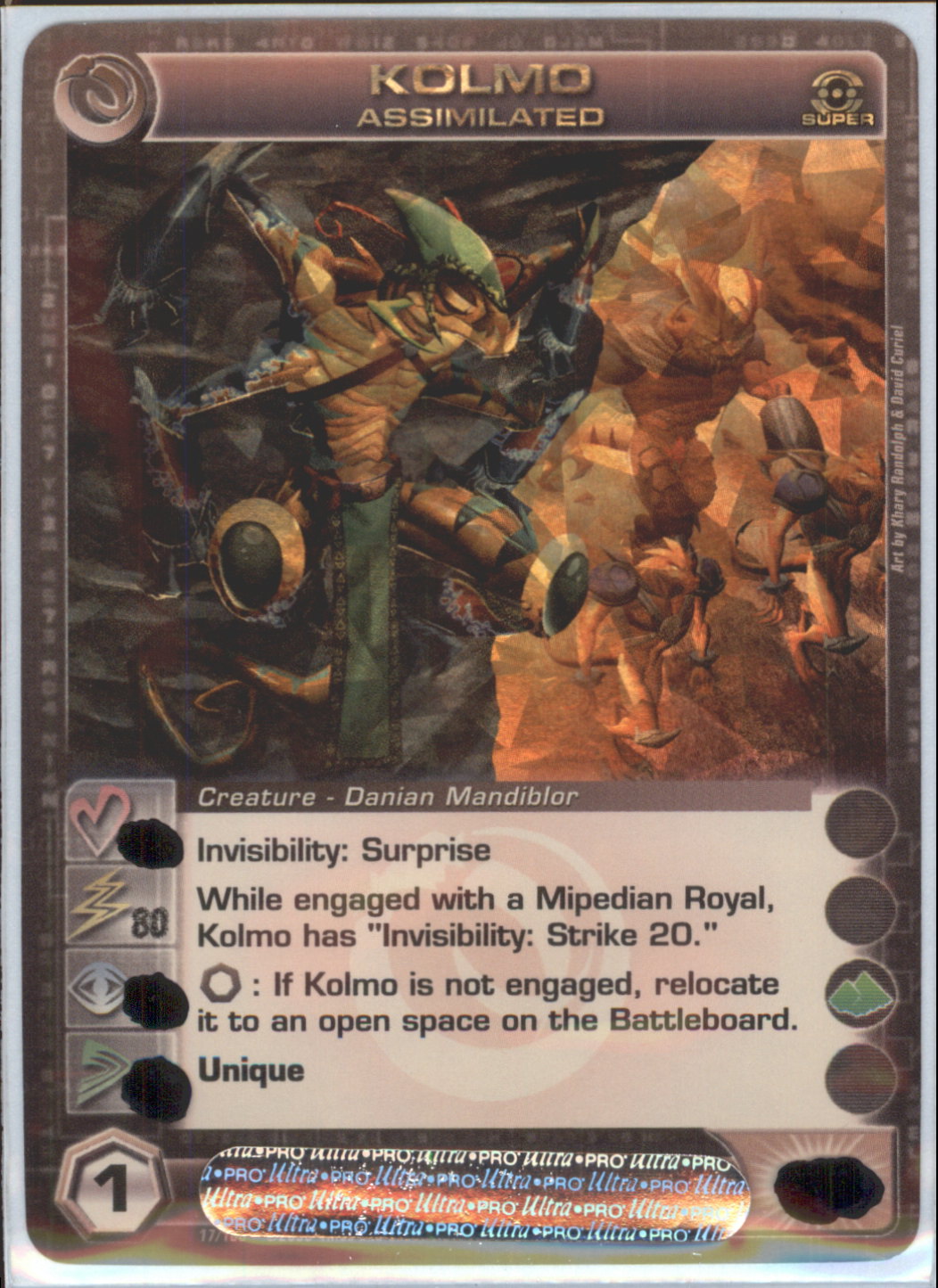 KOLMO Chaotic SR Foil Card & Code MAX STRENGTH STAT OF 80 Silent Sands