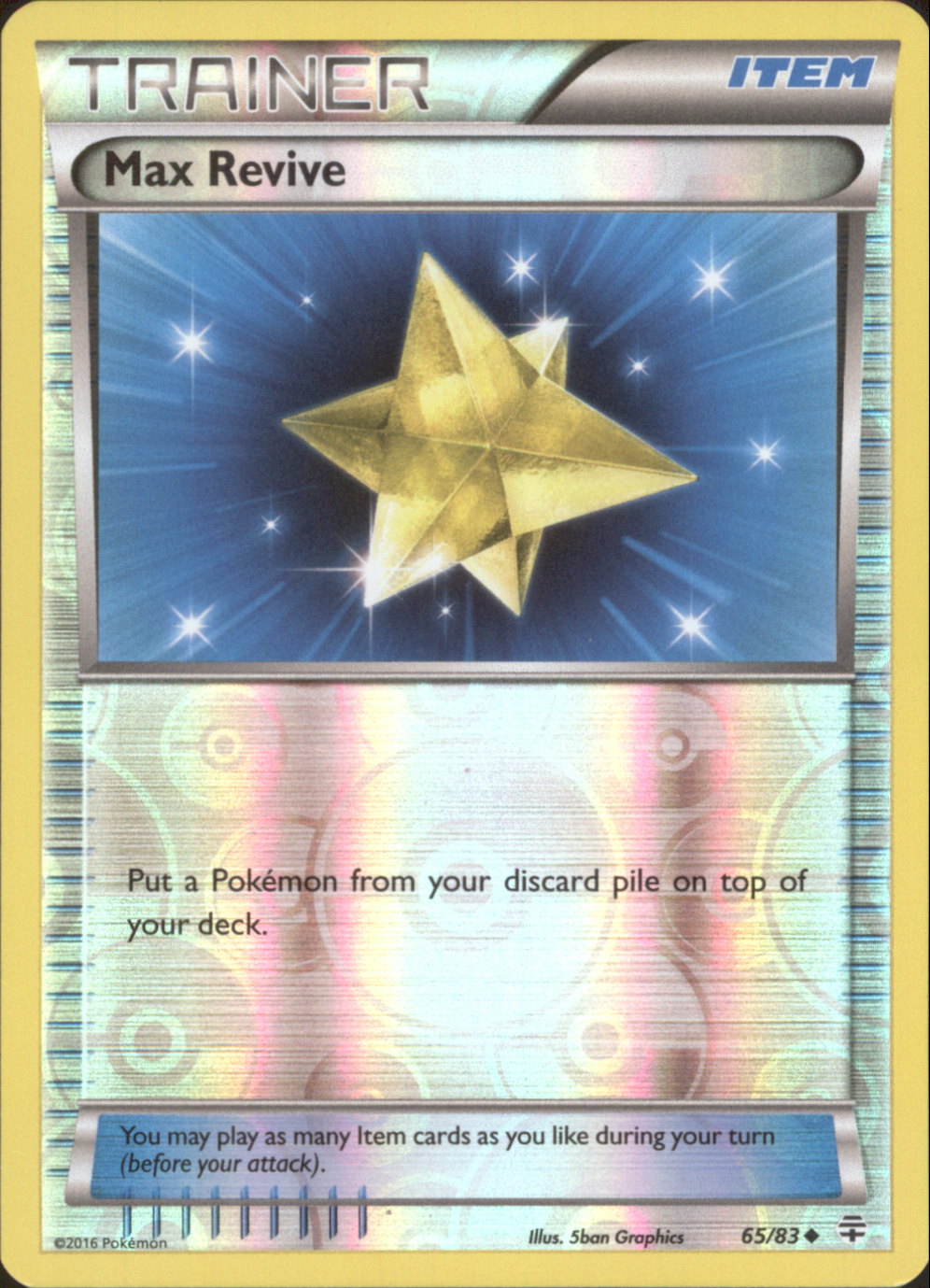 MAX REVIVE Pokemon GENERATIONS Uncommon Reverse Holo Card # 65/83