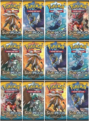 (TWELVE) Pokemon (SM01) SUN & MOON BASE SET BOOSTER PACKS containing 10 ...