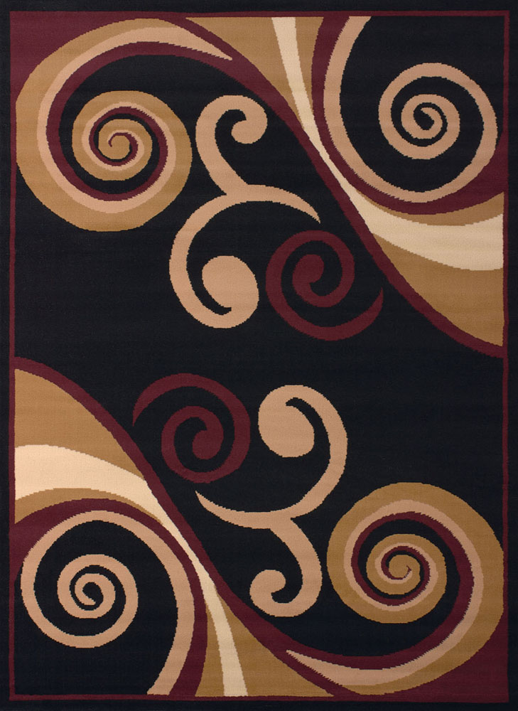Designer Home Cowboy Area Rug 851-10534 Billow Burgundy Swirls Curves ...