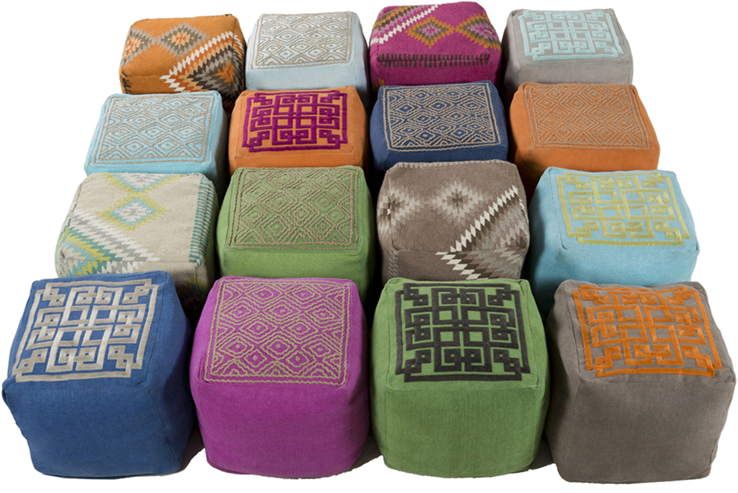 Surya Area Rugs: Poufs/Ottomans: POUF-201 Magenta - Poufs & Ottomans ...