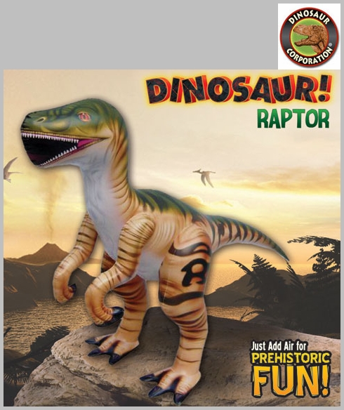 Inflatable Velociraptor blow Up Dinosaur Toy
