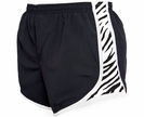 Black & White Zebra Animal Striped Running Track Shorts - Athletic Shorts