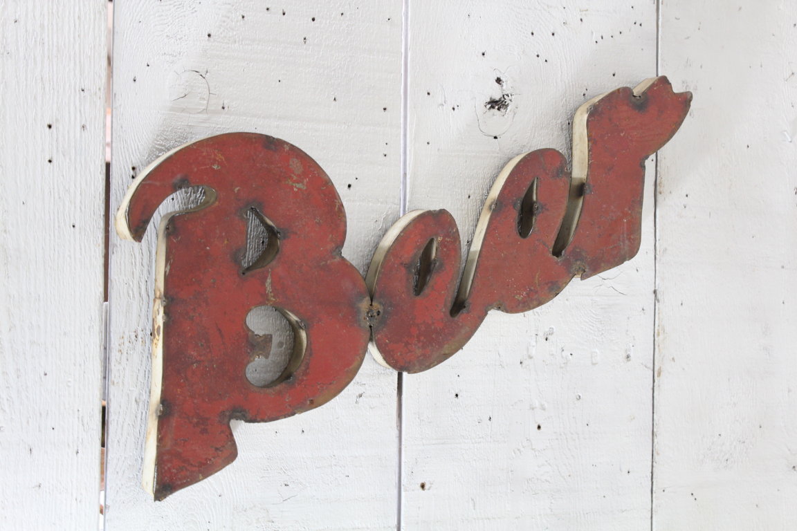 31" Rustic Metal Beer Trade Sign -Tavern Decor