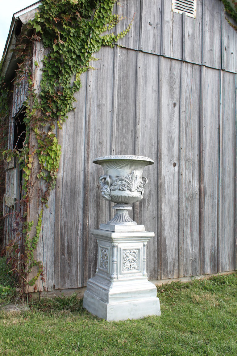 57" 2 Piece Sparta Aluminum Urn - Tuscany Aluminum Base OUT OF STOCK