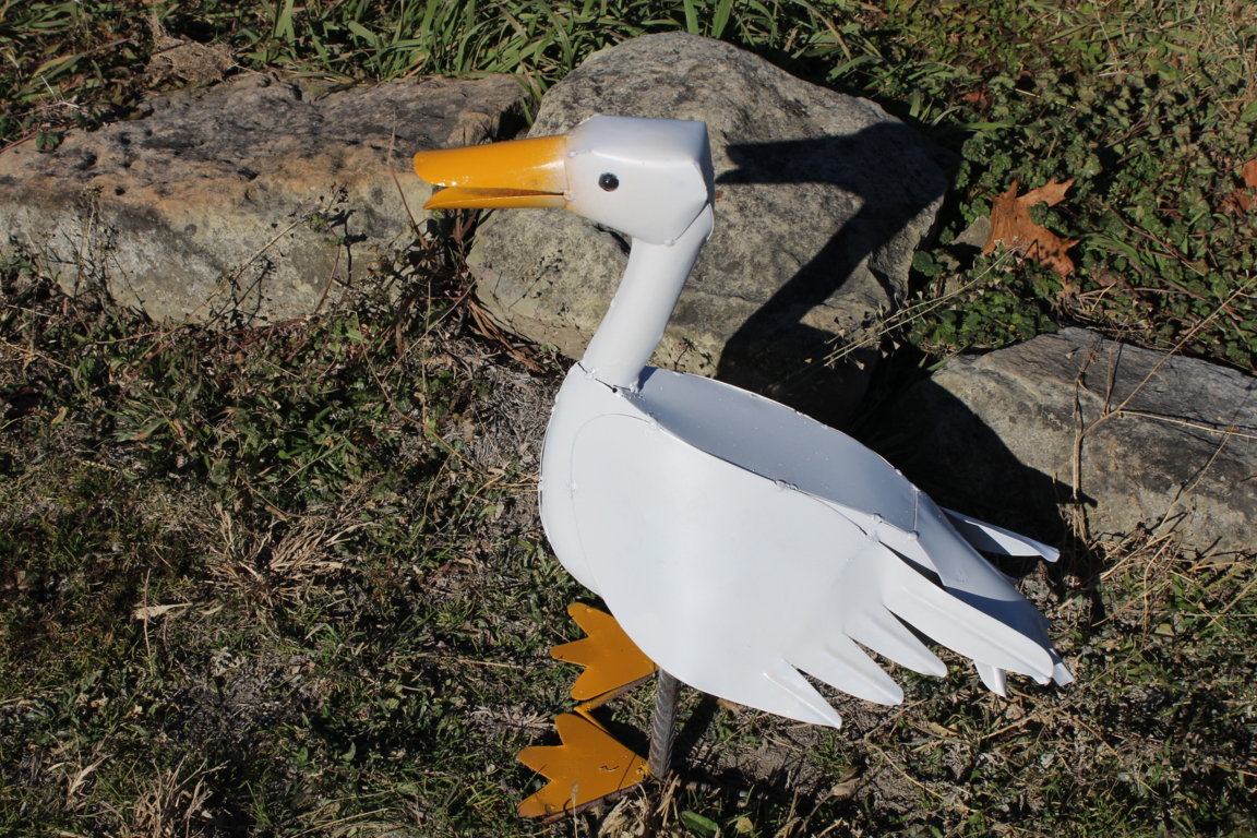 Dainty Duck Small Size Yard Ornament - 16" Recycled Art
