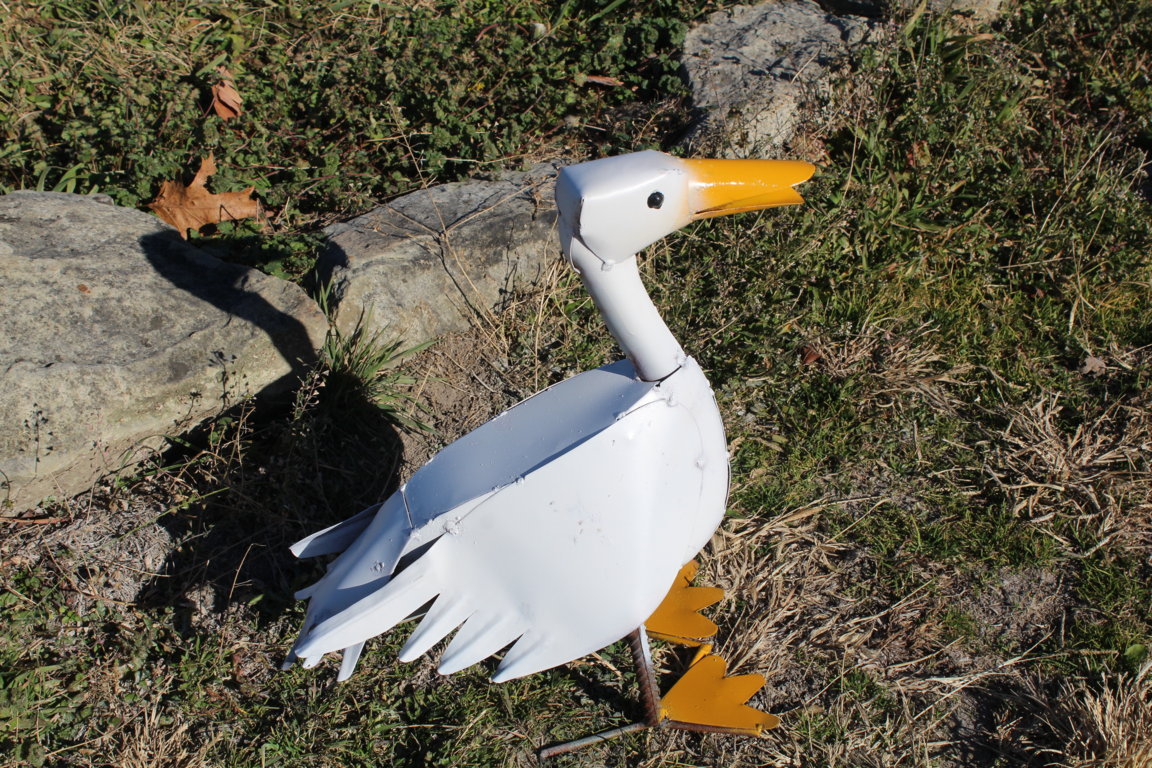 Dainty Duck Small Size Yard Ornament - 16" Recycled Art