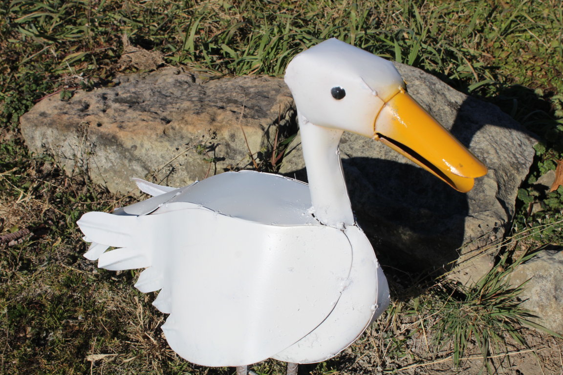 Dainty Duck Small Size Yard Ornament - 16" Recycled Art