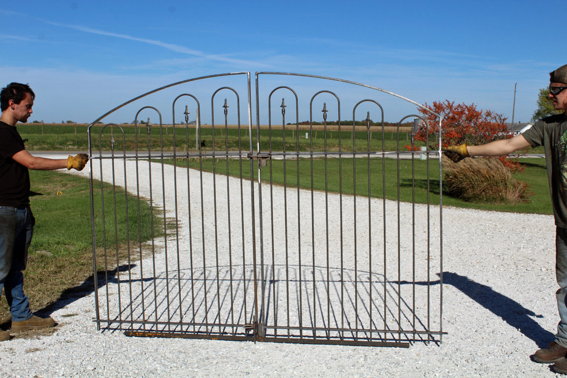Large Wrought Iron Metal Driveway Gate - 5't x 8'w - Entry Gate