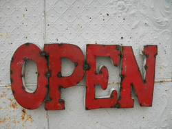 Open Metal Red 3D Sign Decorative Wall Art