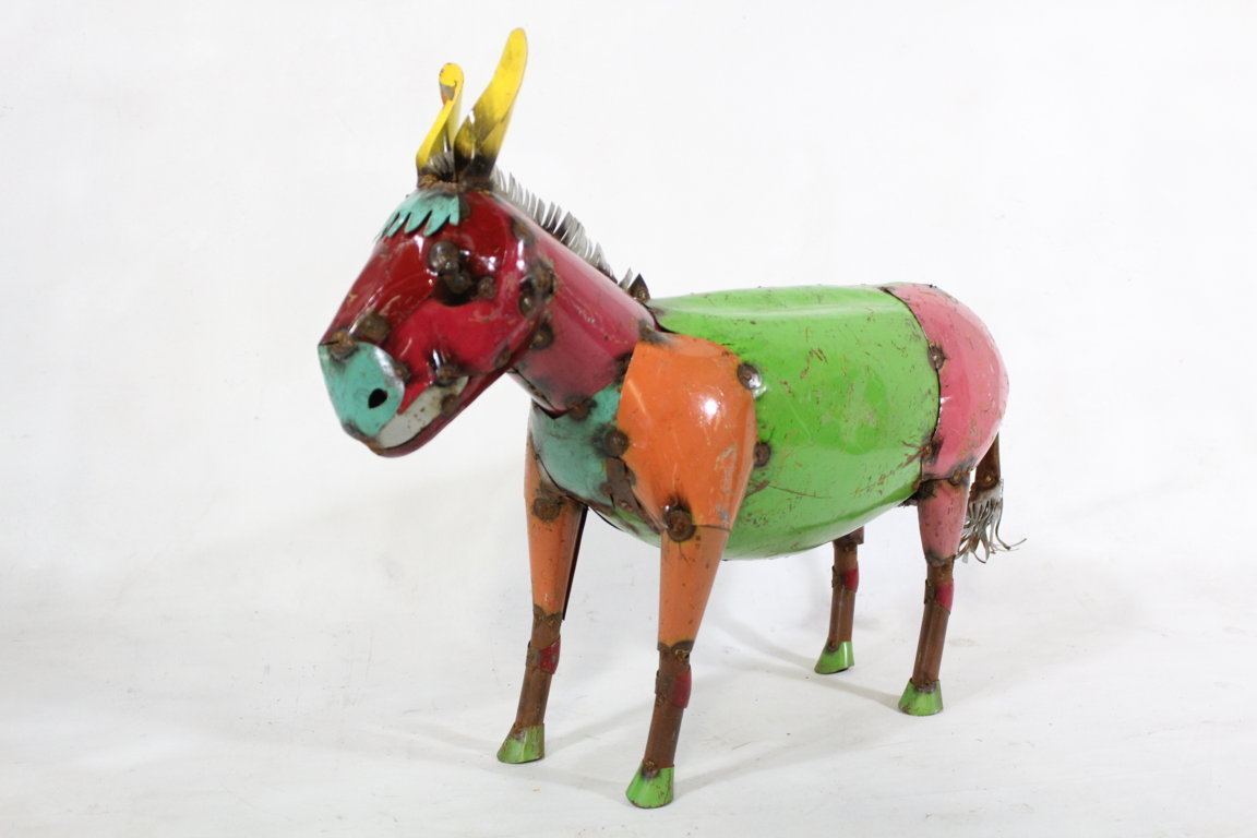 Recycled Metal Daniel Donkey Yard Art Barn Yards Lawn Decor