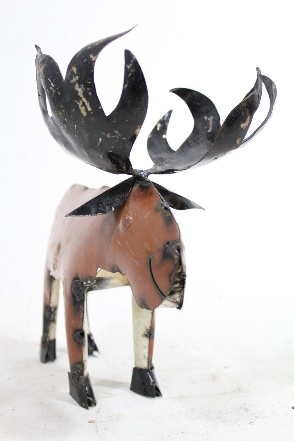 Recycled Metal Monte Mini Moose Yard Ornament