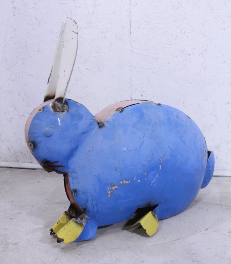 Recycled Randolph Metal Rabbit Lawn Decor Yard Accent