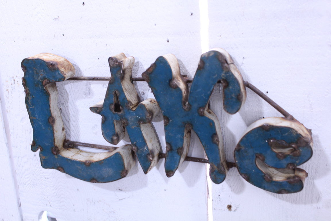 Rustic Metal Mini Lake Sign Decorative Wall Art