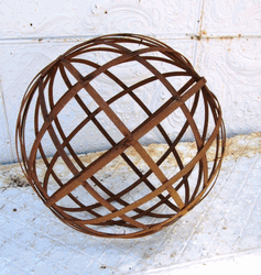Wrought Iron 24" Metal Strap Ball - Sphere