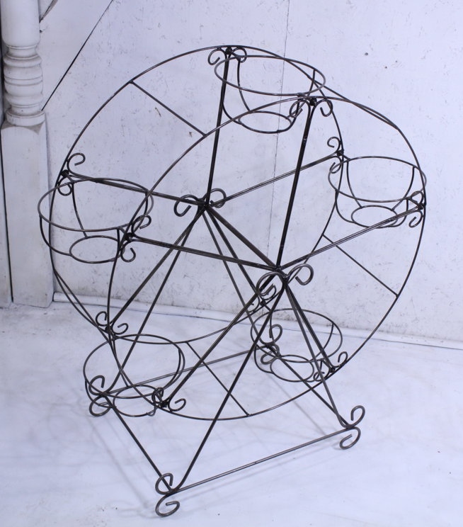 Wrought Iron Ferris Wheel Decorative Pot Container
