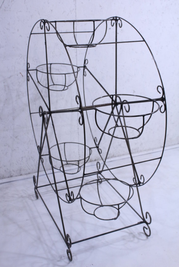 Wrought Iron Ferris Wheel Decorative Pot Container