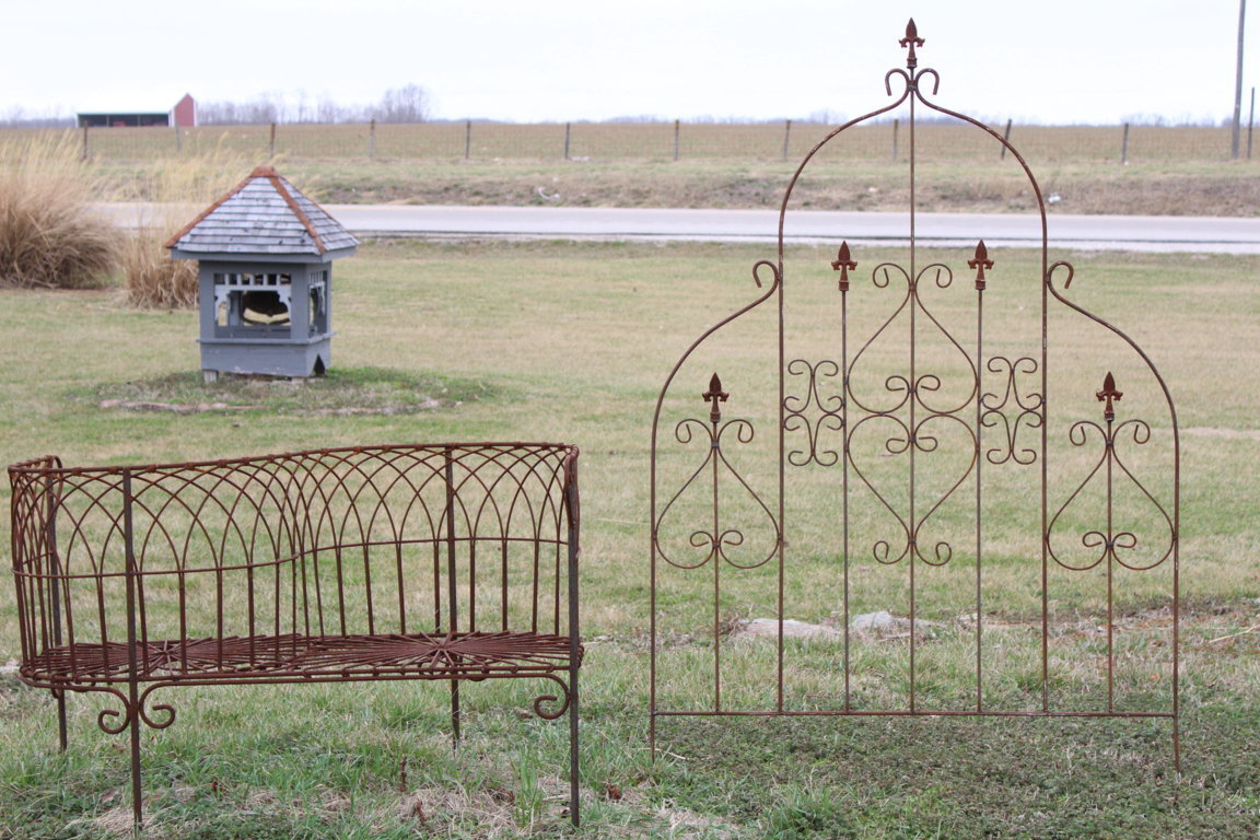 Wrought Iron French Courting Bench - Metal Seating