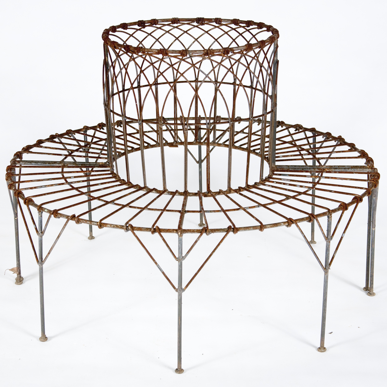 Wrought Iron Nice Heavy Round Tree Park Bench