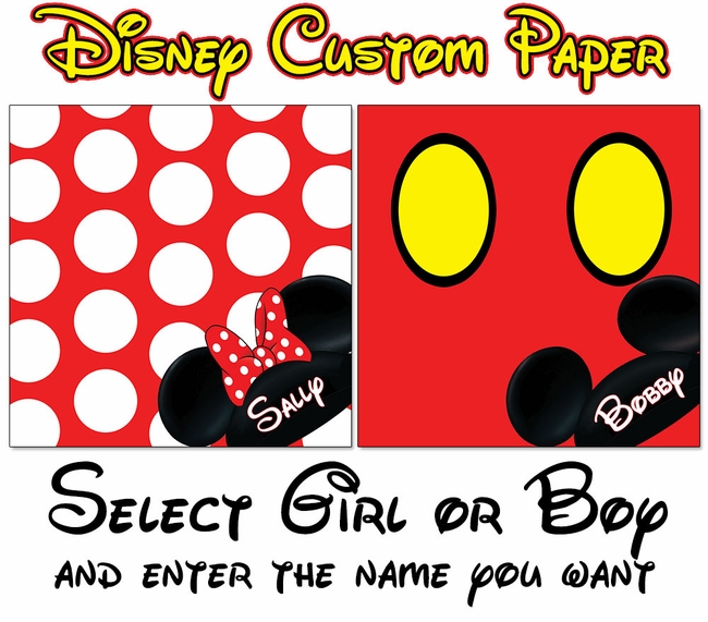 Disney Boy/Girl Custom 12 x 12 Paper