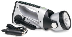 Wind UP LED Flashlight with FM Radio and 12-Volt Charger