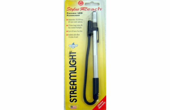 Streamlight Stylus Reach - Flexible 14" Pen Light - Silver with Blue ...