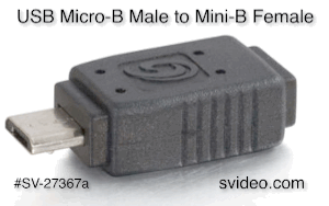USB Micro-B Male to Mini-B Female Adapter