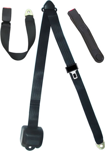 3 Point Retractable Seat Belt with End Button Release Seatbelt Buckle