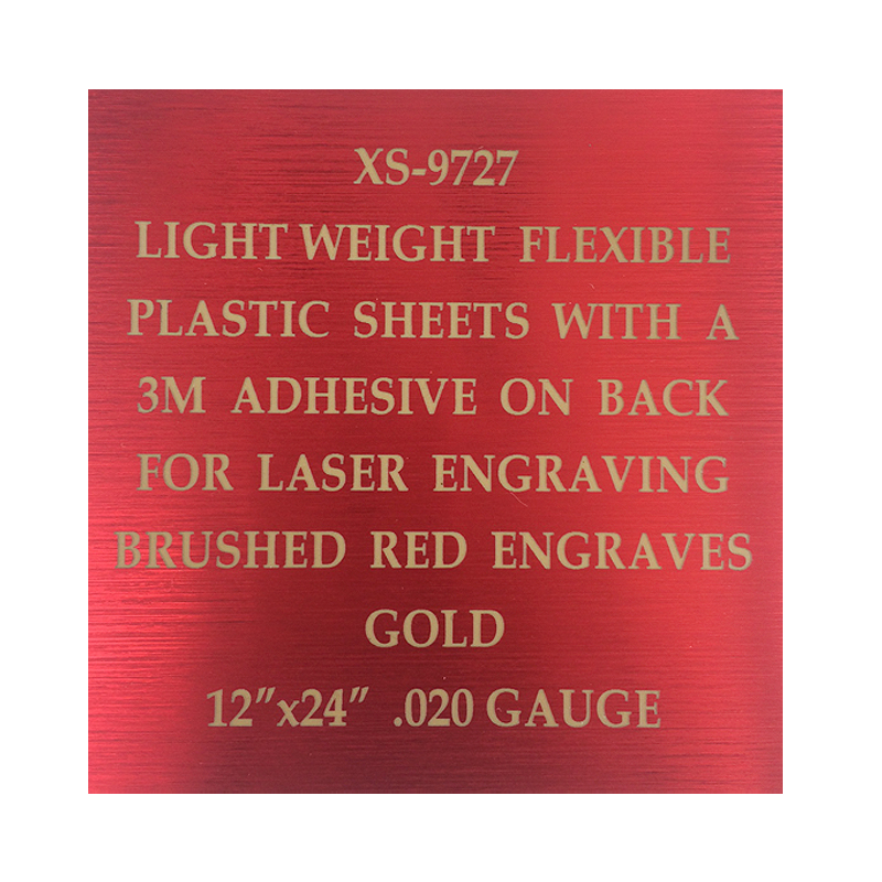12 x 24 Inch Flexible Brushed Red Plastic Sheet, .020 Inches Thick