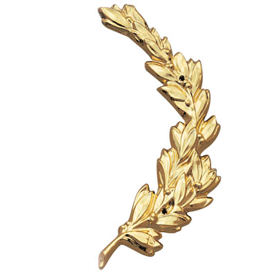 6-3/4 Inch Right Gold Wreath Trim Plaque Mount