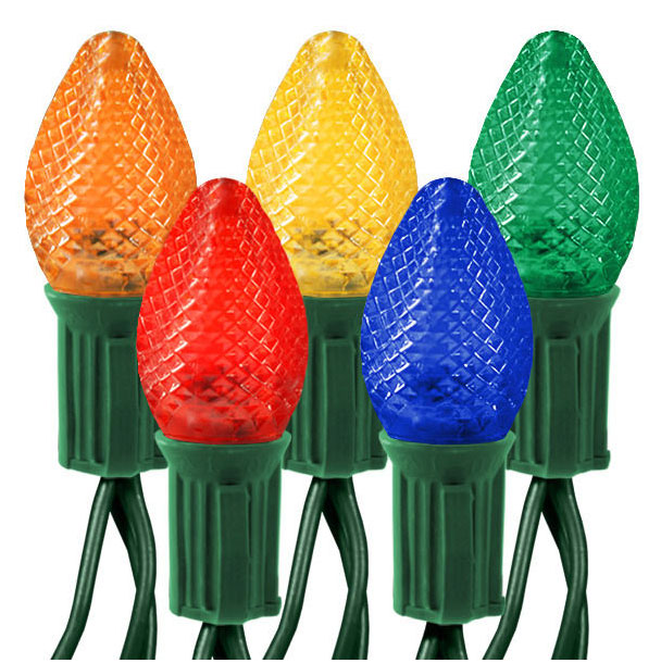 25 LED C7 String Lights - 8'' Spacing - 17' Length - Multi-Color