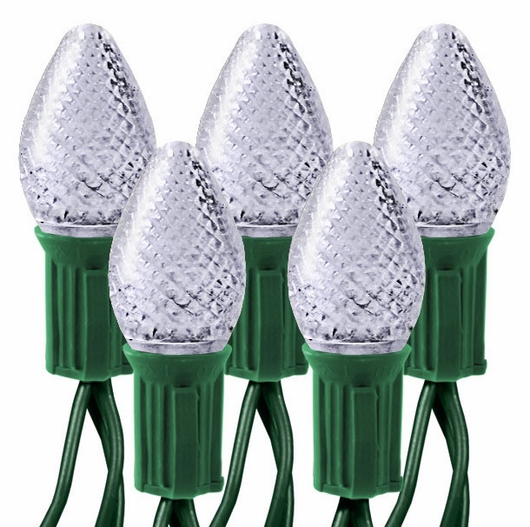 25 LED C7 String Lights - 8'' Spacing - 17' Length - Pure White