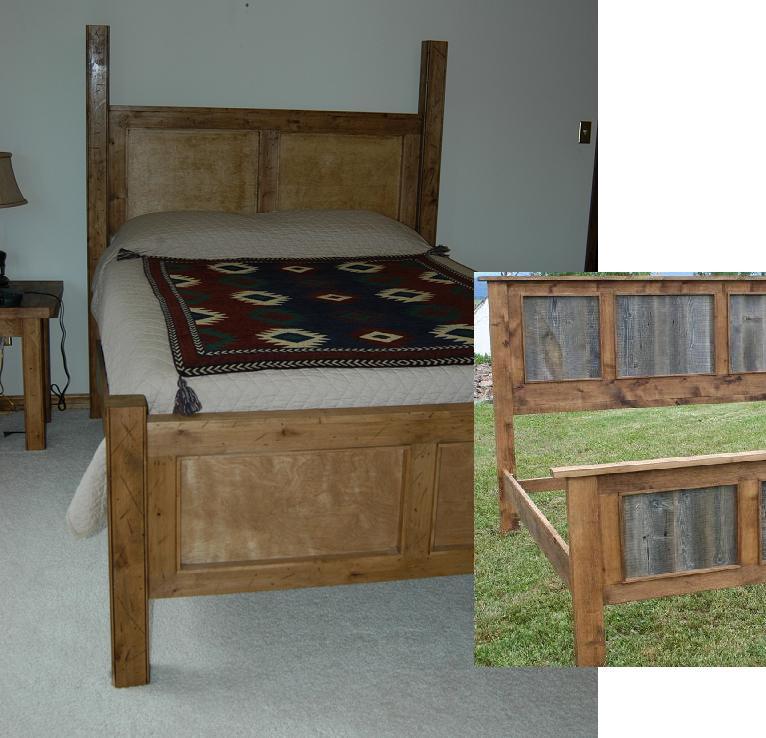 Rustic Barnwood/Alder Poster Bed