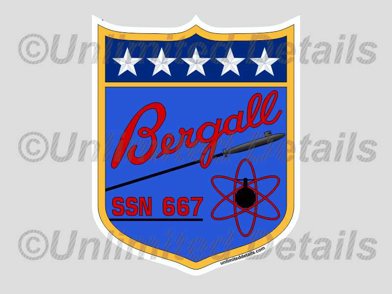 SSN-667 USS Bergall Insignia Decal