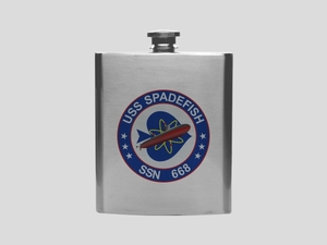 SSN-668 USS Spadefish Insignia Flask