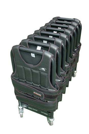 VR8 Vest Rack™ (long) Club Vest™ Package, wheeled storage system for ...