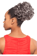 Foxy Silver Synthetic Drawstring Ponytail