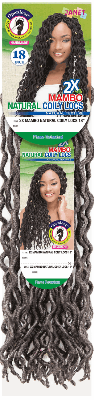 Janet Collection 2X Mambo Natural Coily Locs Braid 18"