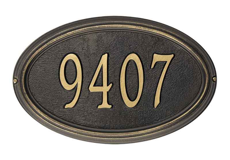Concord Oval Classic Estate Address Plaque by Whitehall