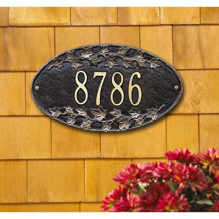 Ivy Oval Address Plaque by Whitehall
