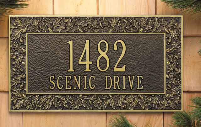 Oakleaf Address Plaque by Whitehall