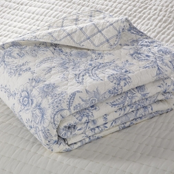 Clementina Dusk Blue Toile Quilt by Williamsburg