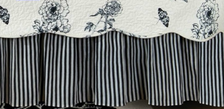 Dandridge Black Ticking Stripe Dust Ruffle by Williamsburg